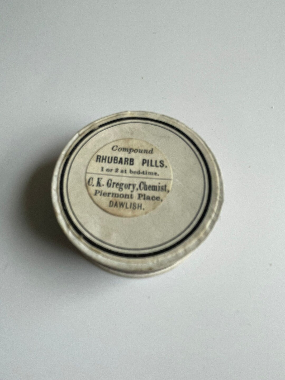 Adorable Compound Rhubarb Pills Pill Box, Vintage Trinket, Old ...