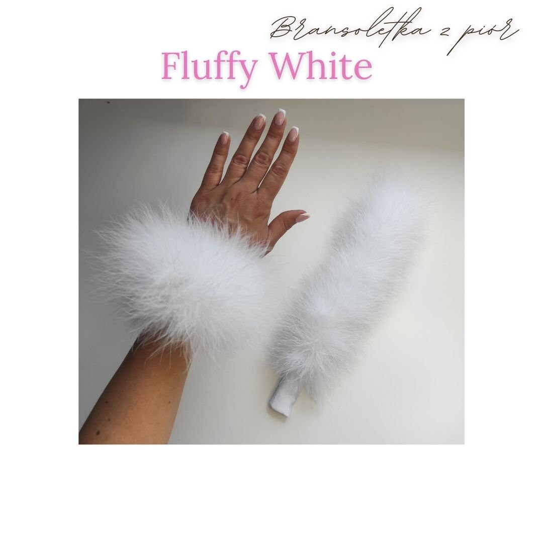 Fluffy White Marabou Feather Bracelet, an Addition to the Cuffs of a ...