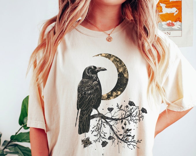 Whimsigoth Raven Shirt Gothic Raven Shirt Boho Crow Shirt Boho Raven ...