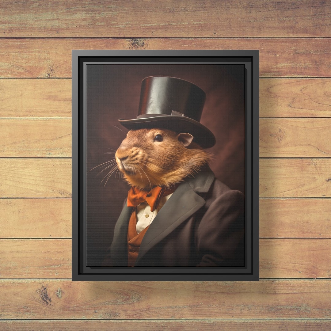 Victorian Capybara Portrait Canvas Print With Frame - Etsy