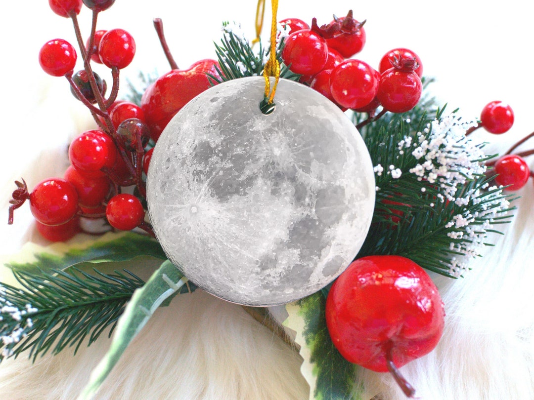 Moon Ornament, Full Moon Christmas Ornament, Moon Lover Gift, Moon ...