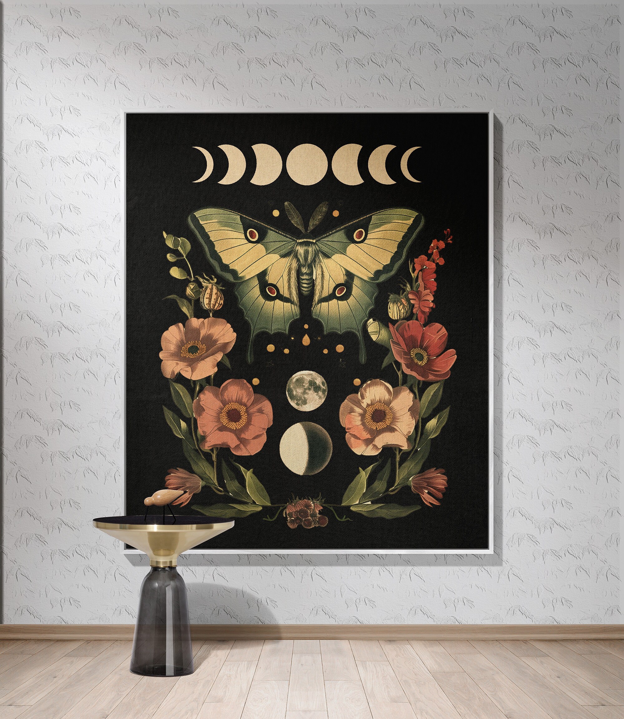 Moon Phase Goth Blanket, Cottagecore Woven Gift, Astrology Moon Phases ...