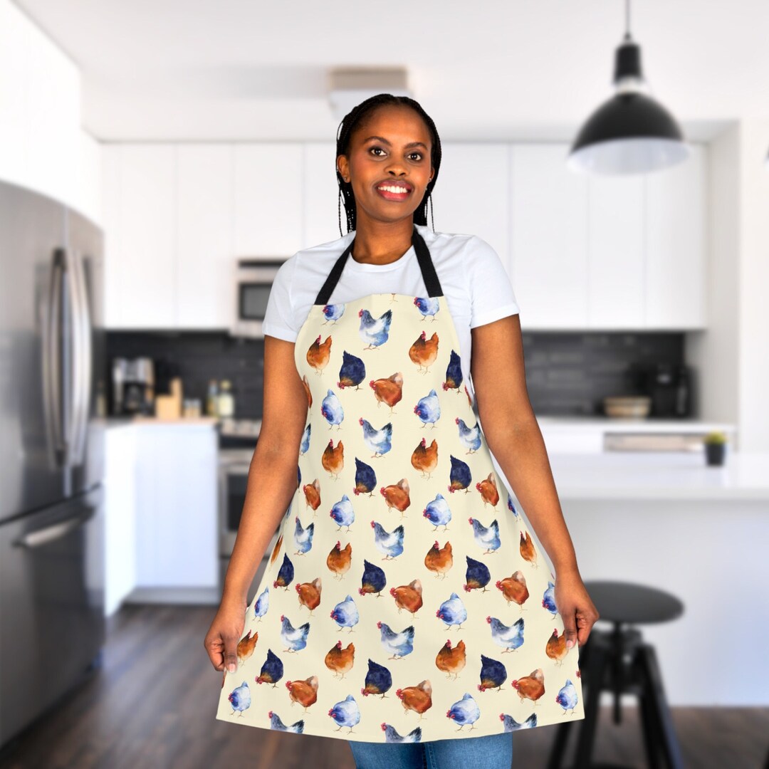 Cottagecore Chicken Apron, Kitchen Apron Gift for Mom, Grandma Rooster ...