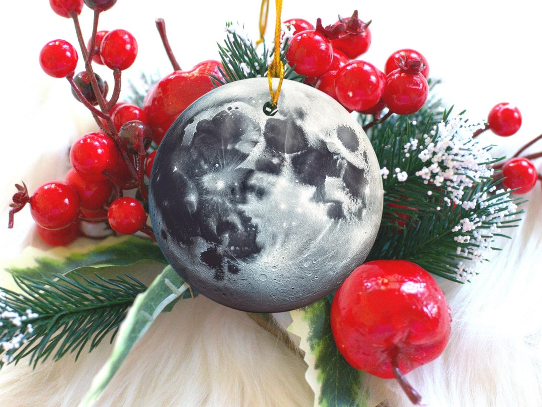 Full Moon Ceramic Ornament Space-themed Christmas Decor - Etsy