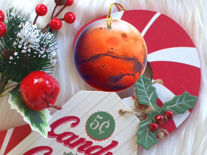 Mars Ornament, Planet Mars Christmas Ornament, Mars Lover Gift, Solar ...