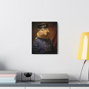 Police Officer Capybara Portrait, Victorian Animal Art, Capybara Lover ...
