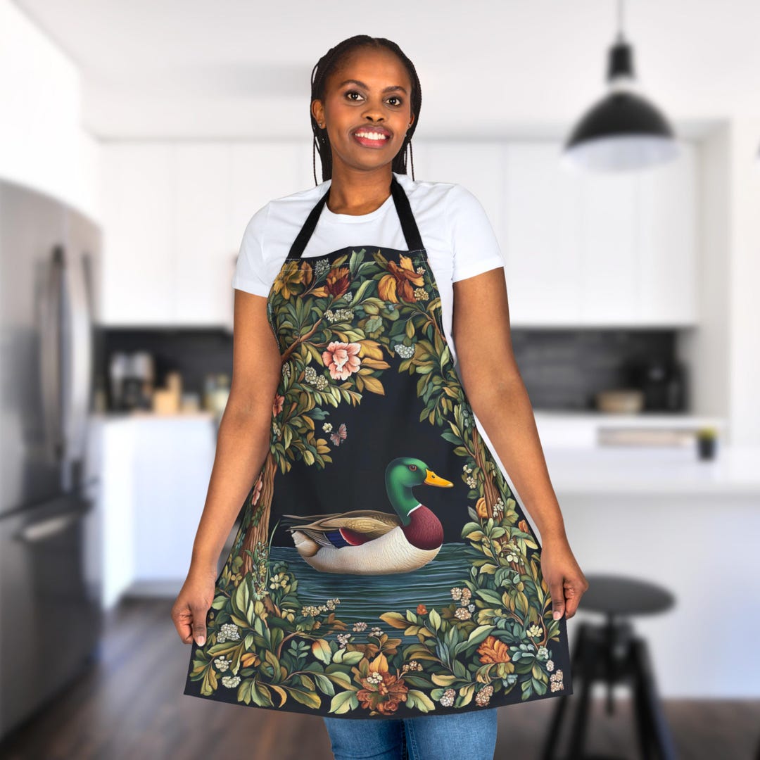 Mallard Duck Apron – Floral Cottagecore Kitchen Apron - Etsy