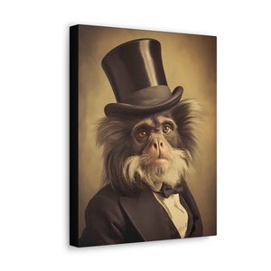 Victorian Monkey Portrait, Vintage Style Animal Art, Tamarin Lover ...