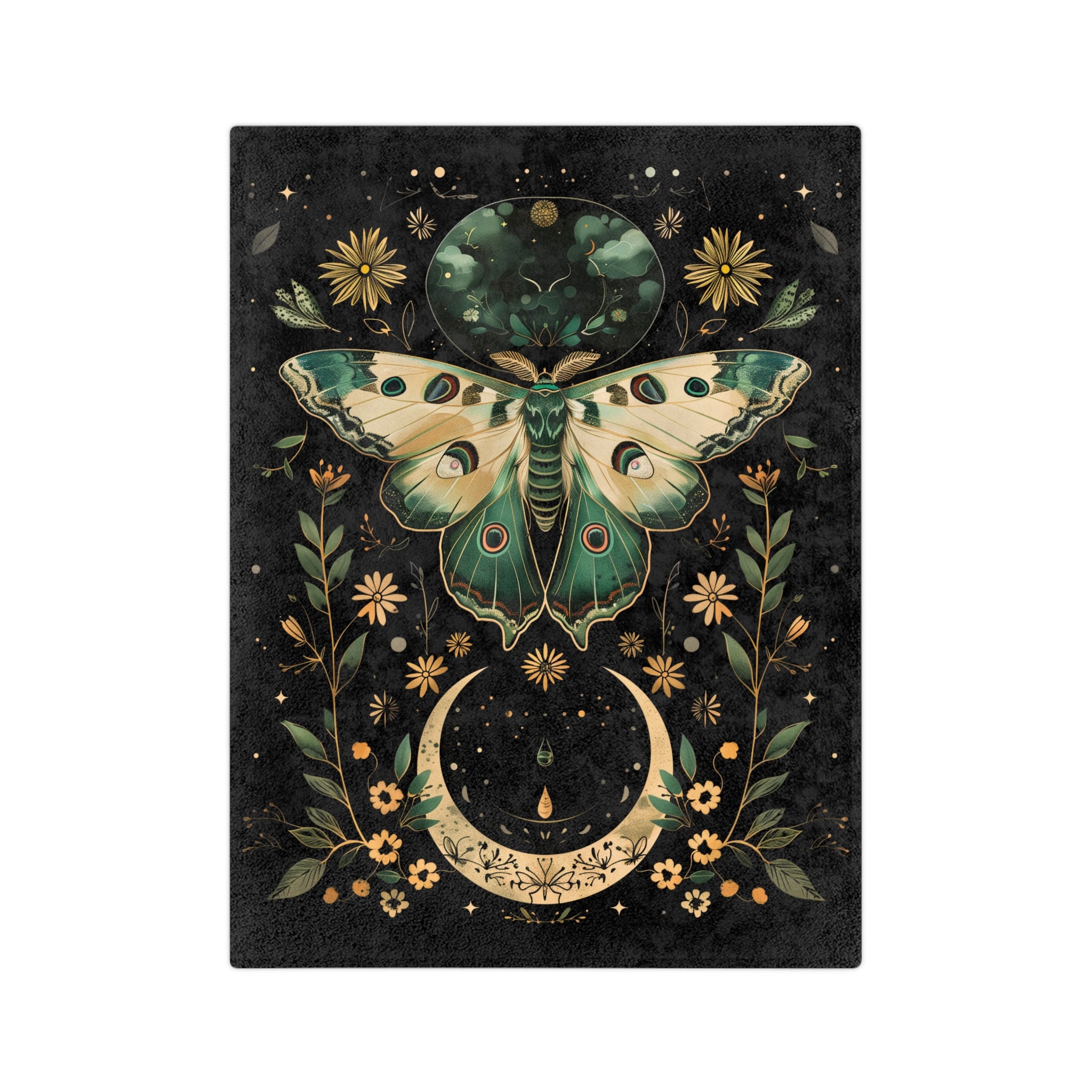 Cottagecore Moon Blanket, Cottagecore Blanket, Witchy Astrology Moon ...