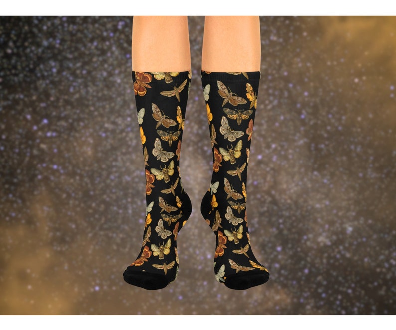 Boho Moth Socks, Moth Cottagecore Socks, Cottage Core Socks, Fun Socks ...