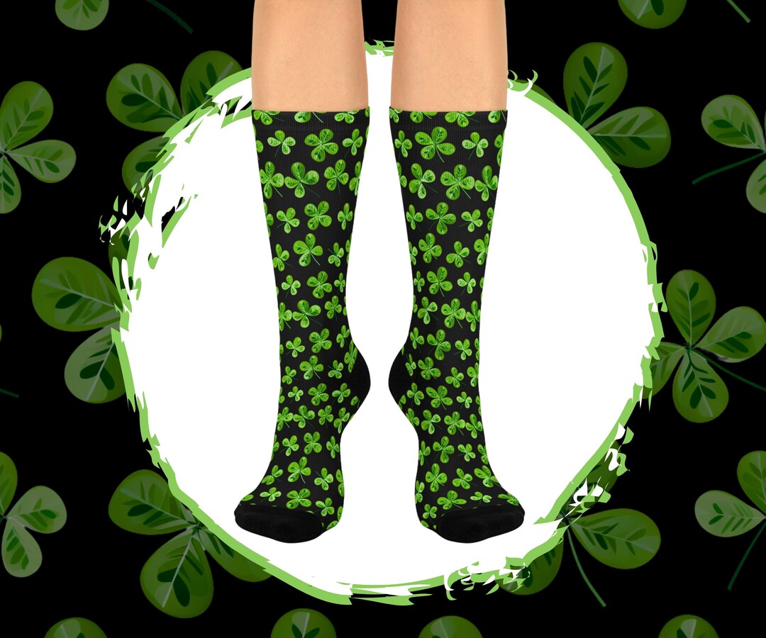 St. Patrick's Day Socks, Four Leaf Clover Socks Gift, Shamrock Socks ...