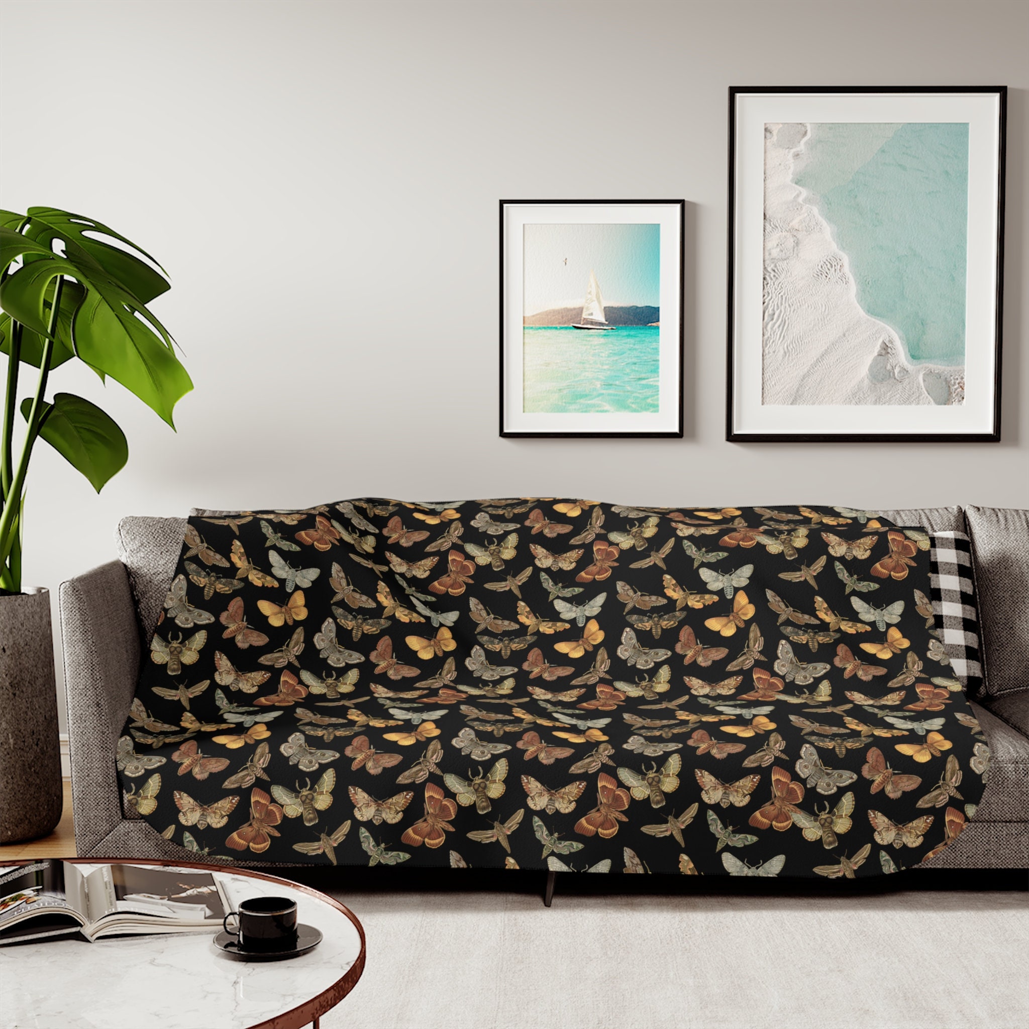 Cottagecore Moth Blanket, Cottagecore Blanket, Moth Lover Gift, Insect ...