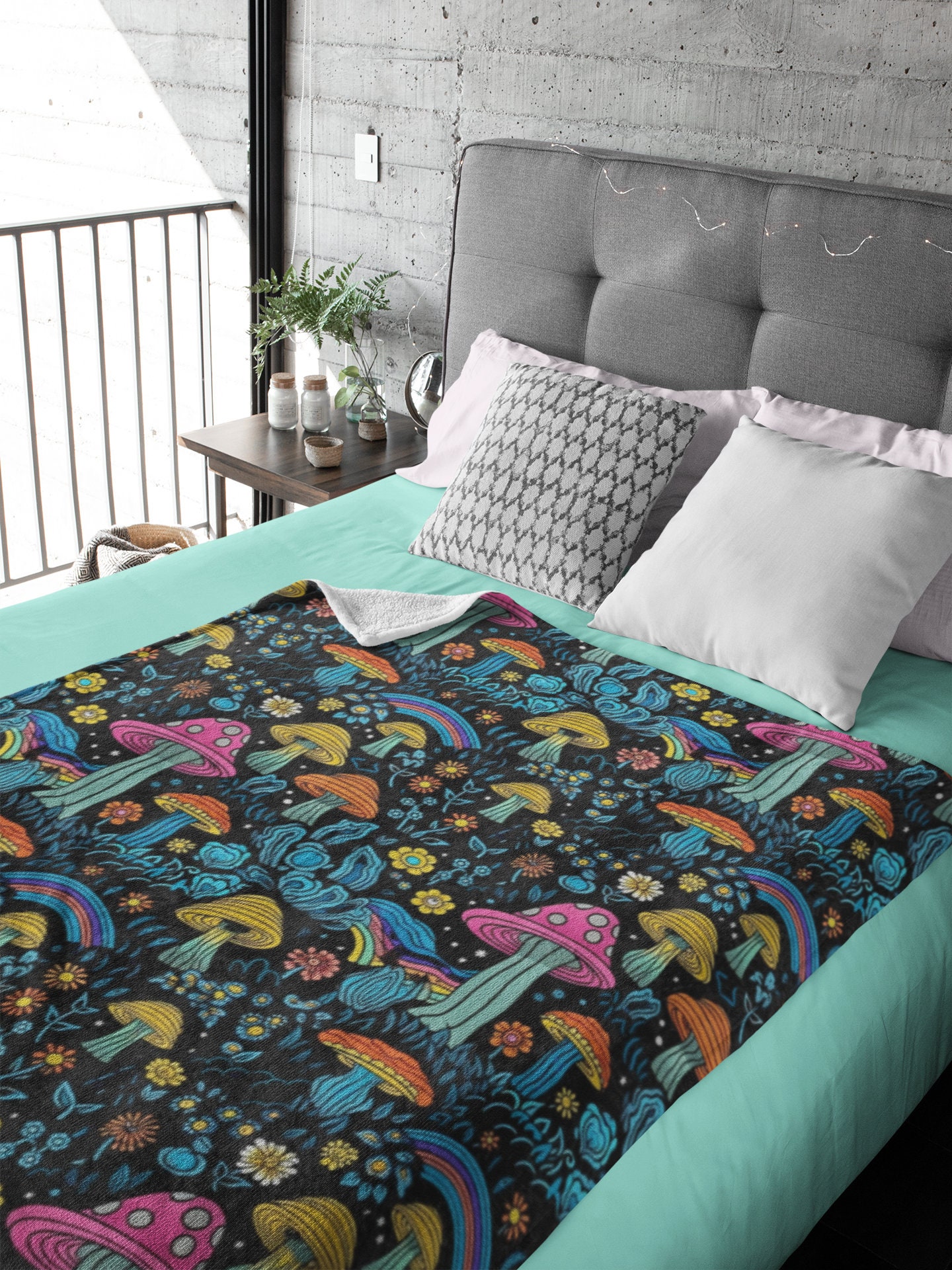 Cottagecore Mushroom Blanket, Minky Mushroom Velveen Blanket ...