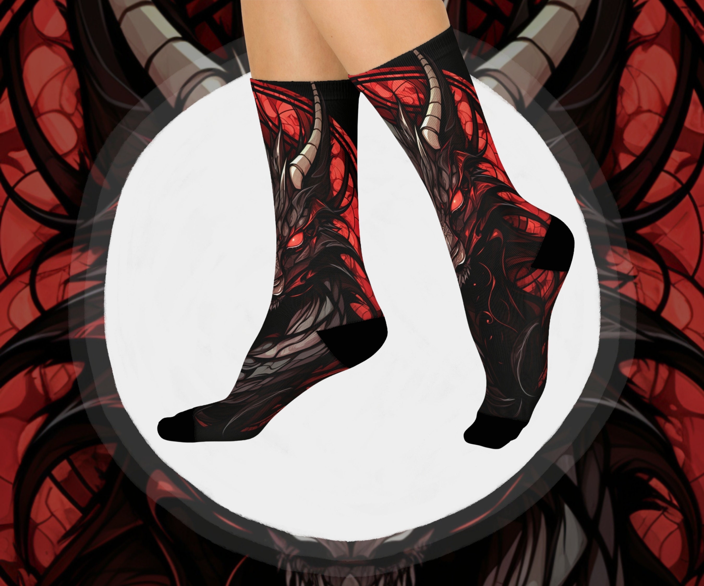 Gothic Dragon Socks, Dragon Lovers Gift, Fantasy Cottagecore Gift Socks ...