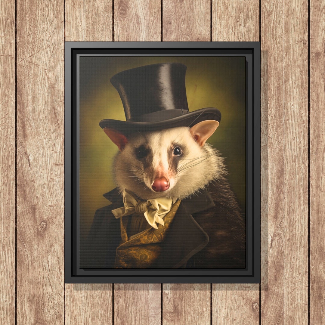 Victorian Possum Portrait, Vintage Style Framed Wall Art, Possum Lover ...