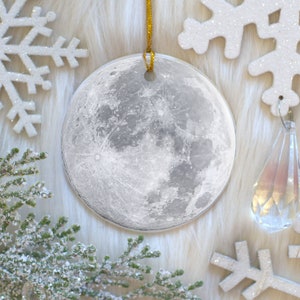 Moon Ornament, Full Moon Christmas Ornament, Moon Lover Gift, Moon ...