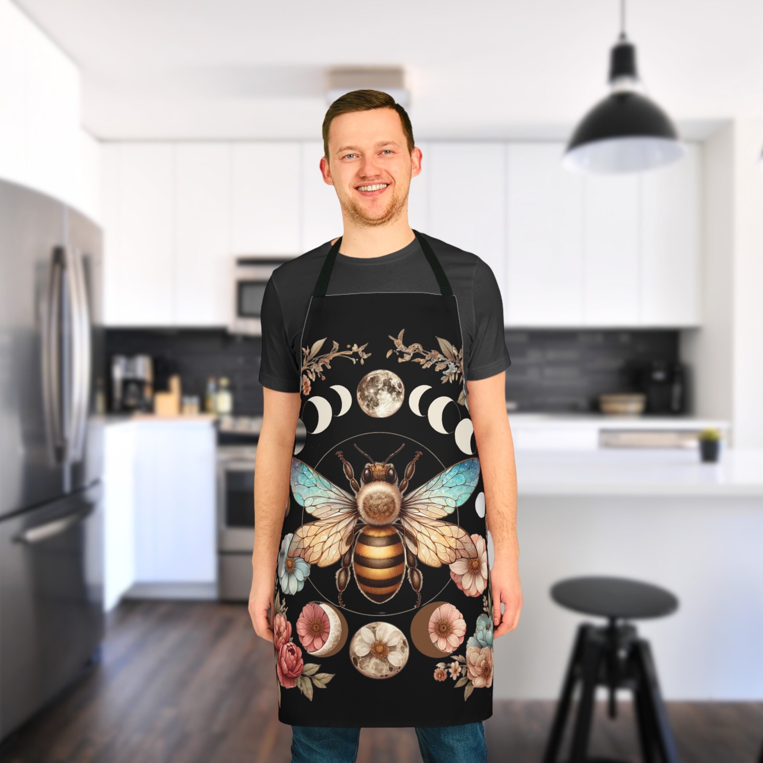Cottagecore Bee Apron Moon Phases Honeybee Apron Gift for - Etsy