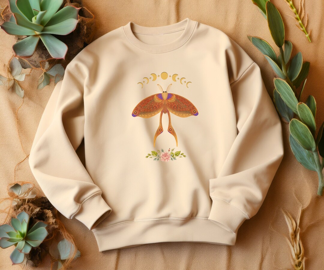 Moon Phases Goth Shirt, Moth Cottagecore Sweatshirt, Dark Academia ...