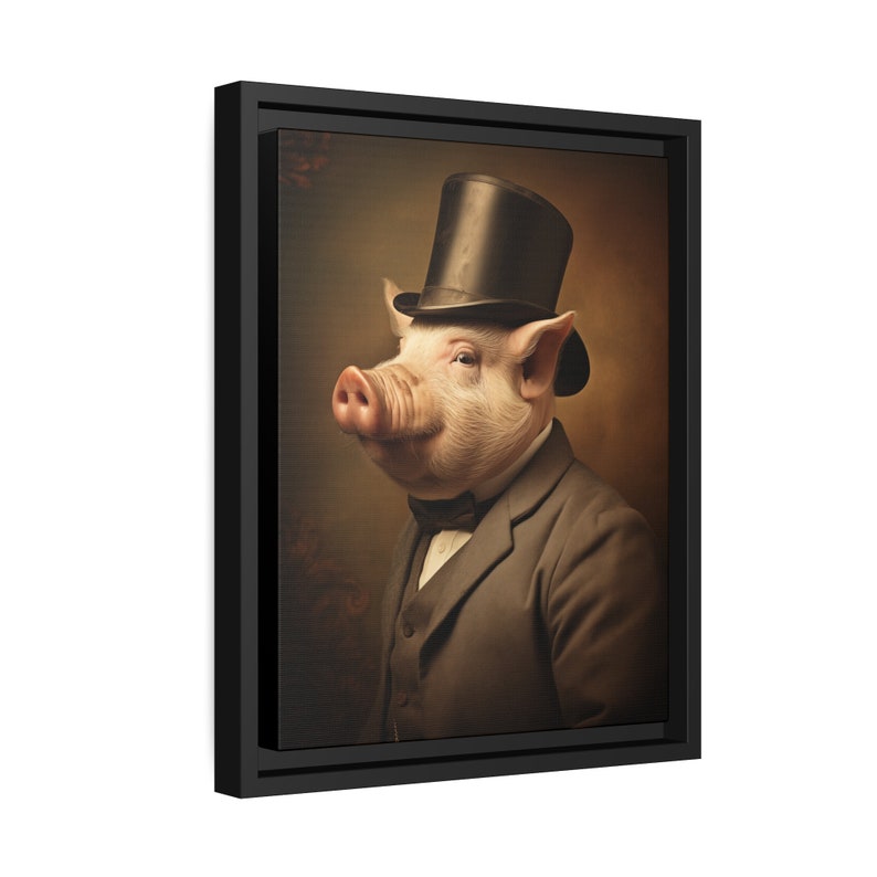 Victorian Pig Portrait, Vintage Style Framed Art, Pig Lover Gifts ...