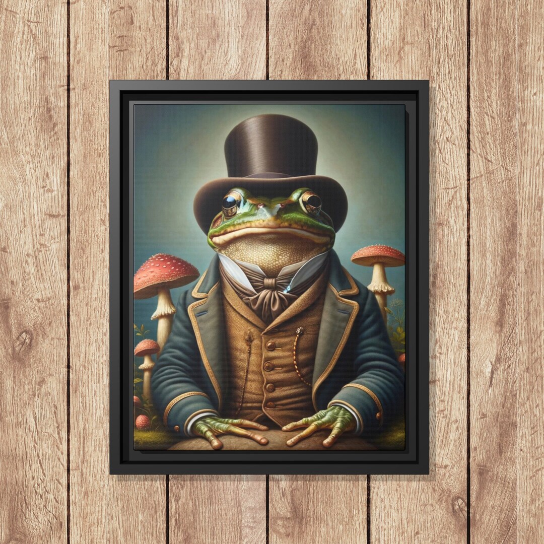 Victorian Frog Portrait, Dapper Animal Framed Canvas Art - Etsy
