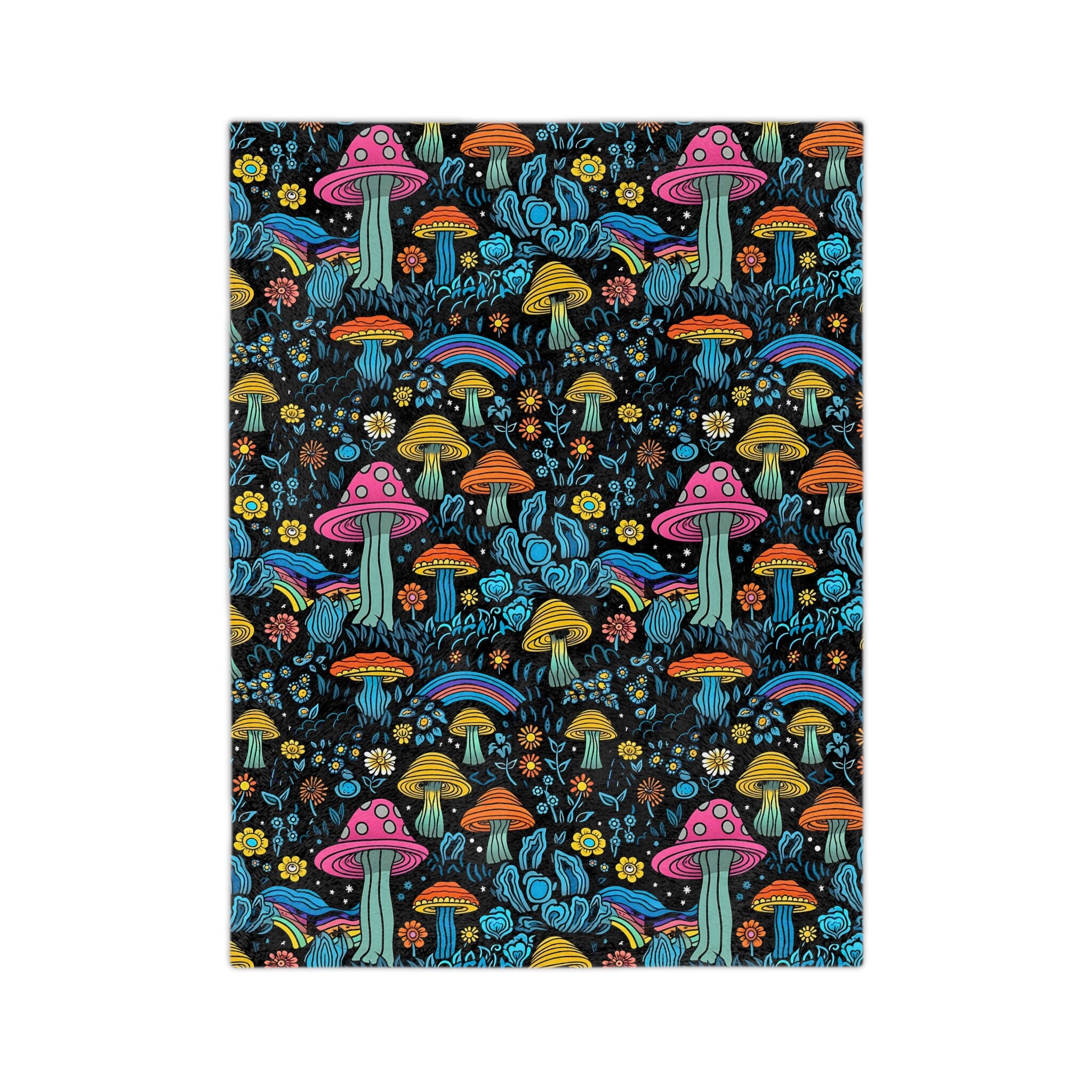 Cottagecore Mushroom Blanket, Minky Mushroom Velveen Blanket ...