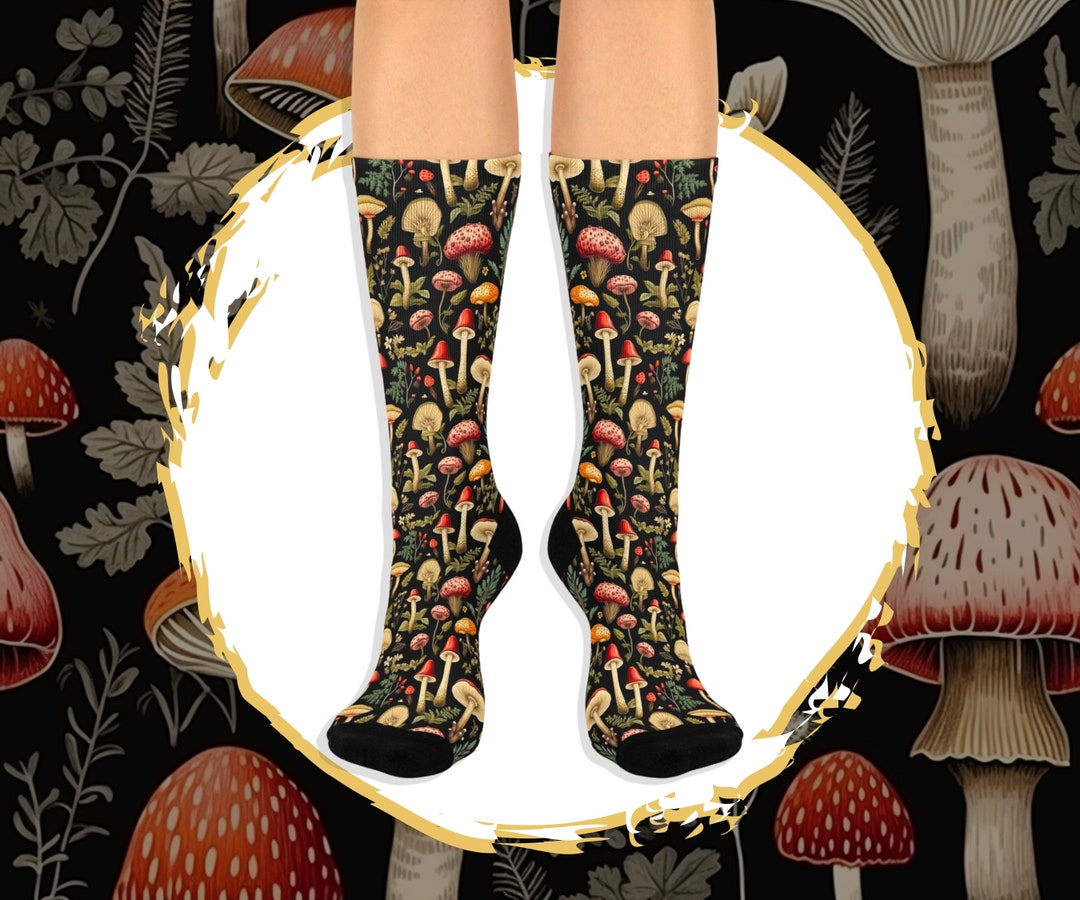 Cottagecore Mushroom Socks, Mushroom Lover Gift, Witchy Cottagecore ...