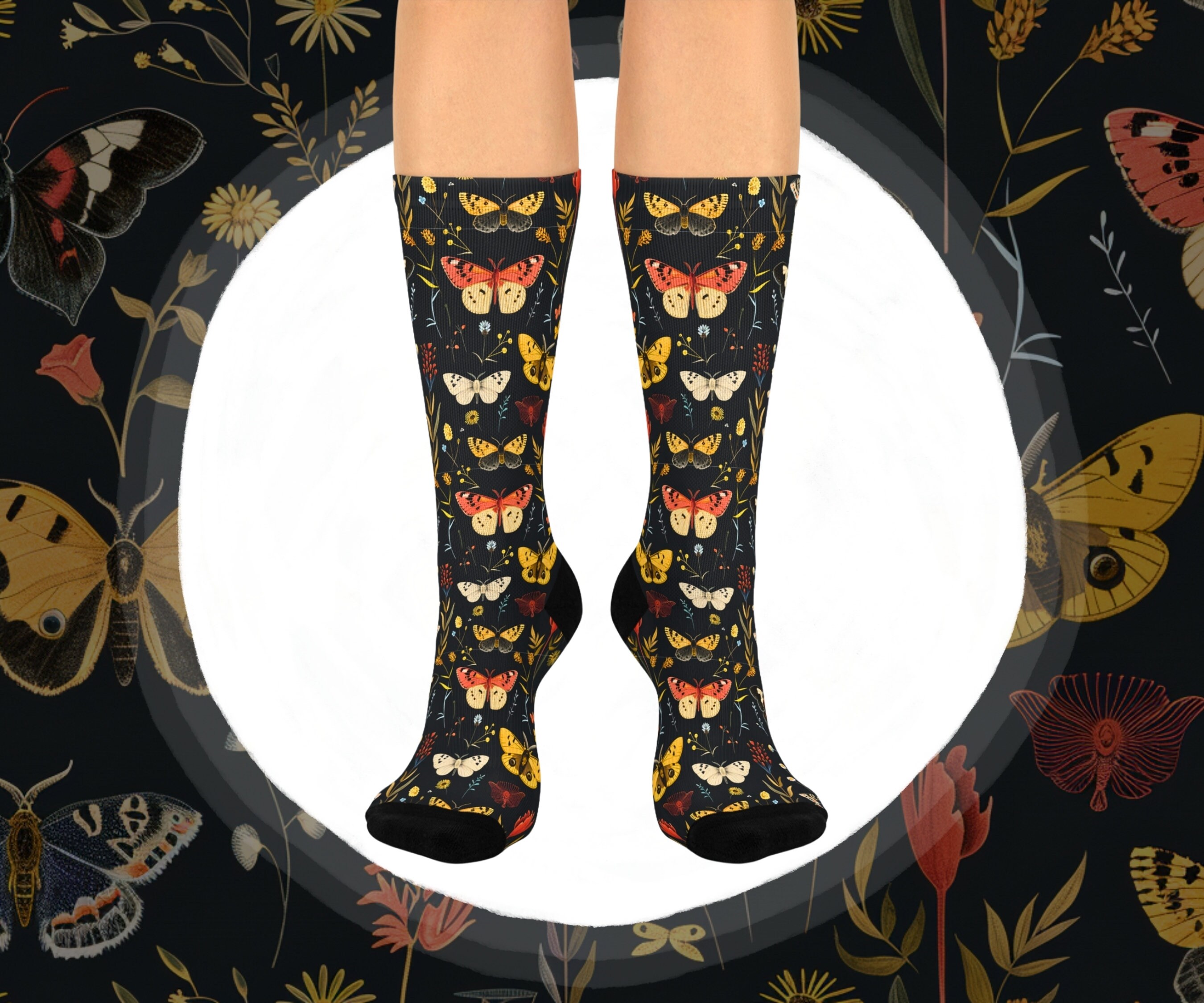 Cottagecore Moth Socks, Gothic Botanical Gift, Witchy Goblincore Gift ...