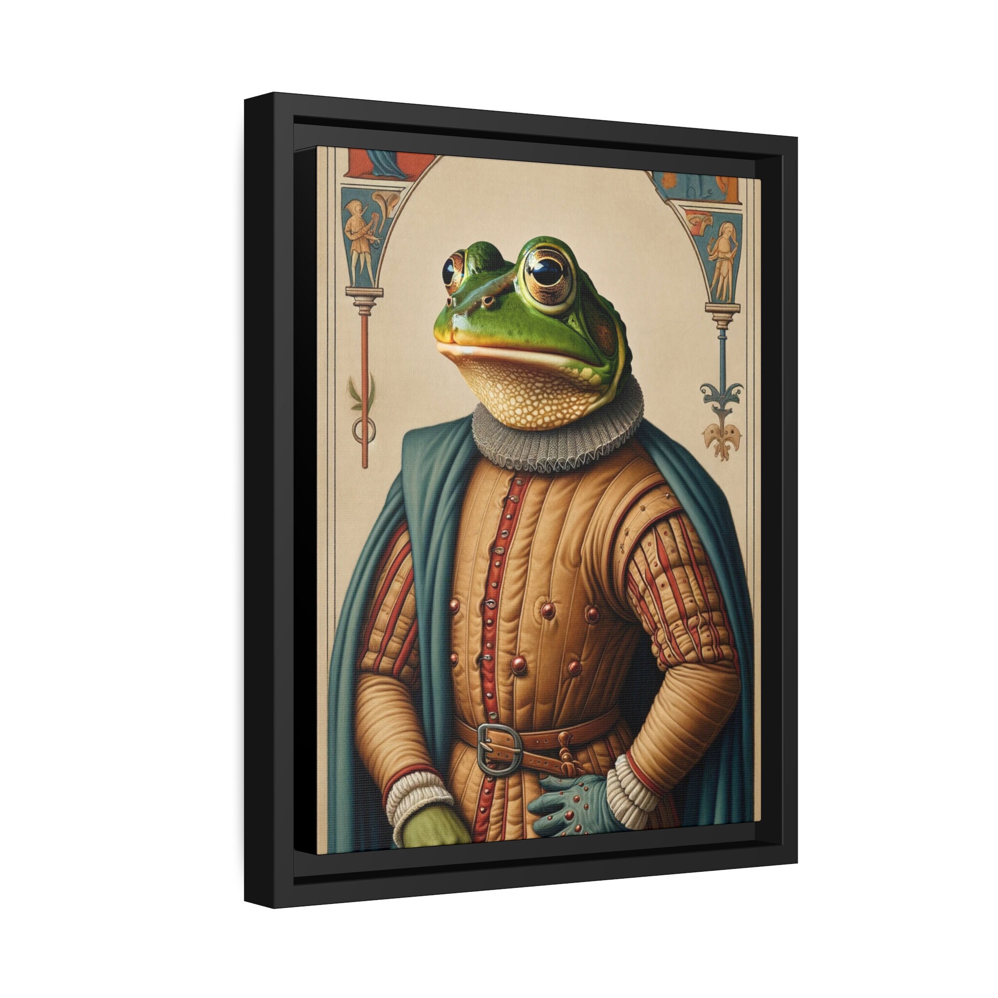 Medieval Frog Portrait, Vintage Style Framed Wall Art, Frog Lover Gifts ...