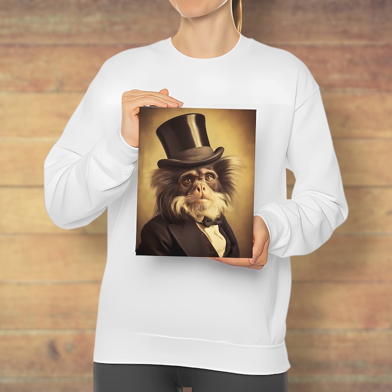 Victorian Monkey Portrait, Vintage Style Animal Art, Tamarin Lover ...