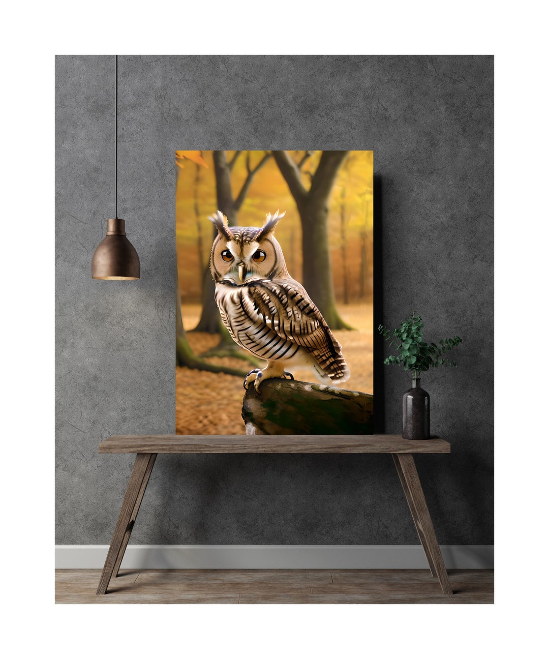 Owl Fall Wall Art Autumn Owl Nature Art Autumn Wall Decor - Etsy