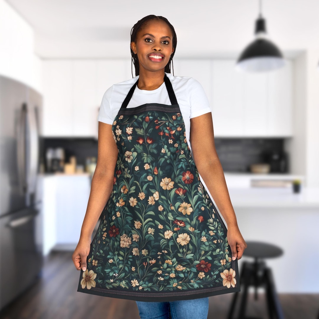 Floral Apron, Cottagecore Kitchen Apron for Flower Lovers, Wildflower ...