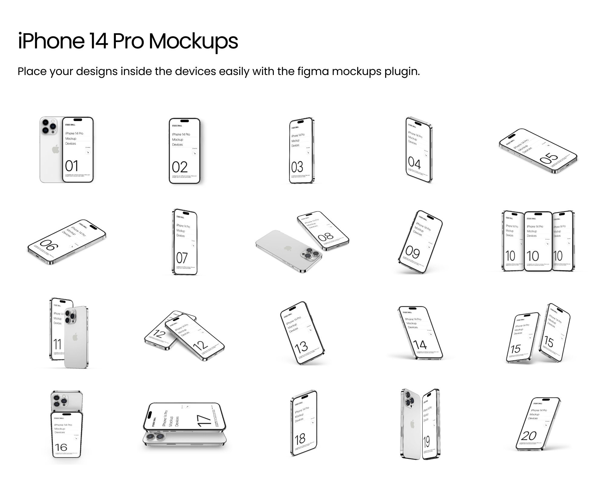 IPhone 14 Pro Mockups, Figma Template, UI Design, Mobile Mockups ...