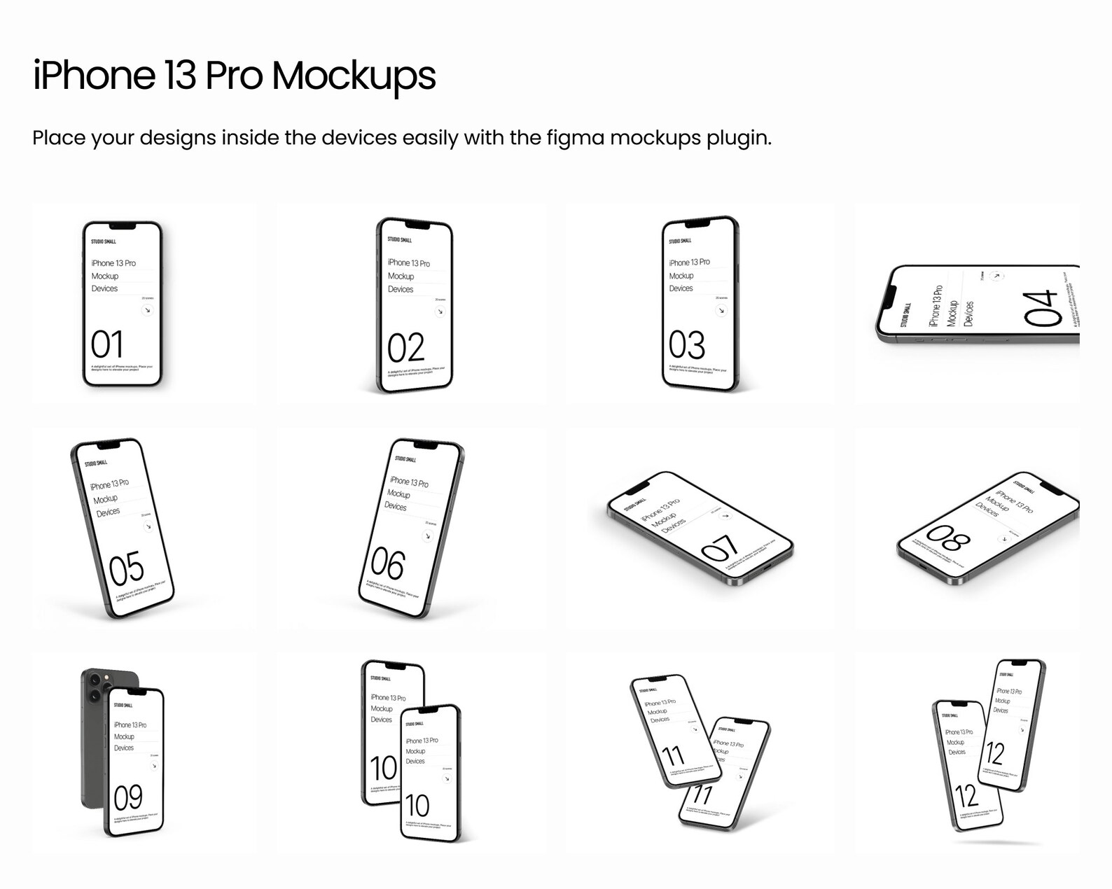 IPhone 13 Pro Mockups, Figma Template, UI Design, Simple Mockups, App ...