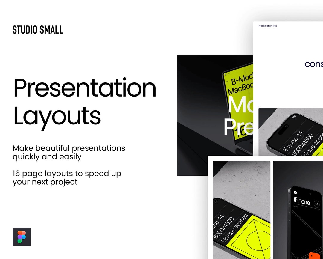 Presentation Layouts Kit Figma Template Marketing Clean - Etsy UK