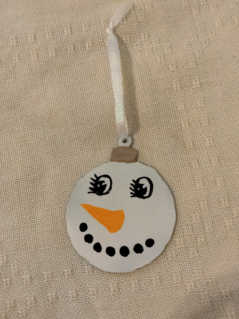 Metal Snowman Ornaments - Etsy