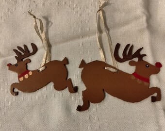 Rudolph Ornament Metal Reindeer Christmas Ornaments Christmas Tree ...