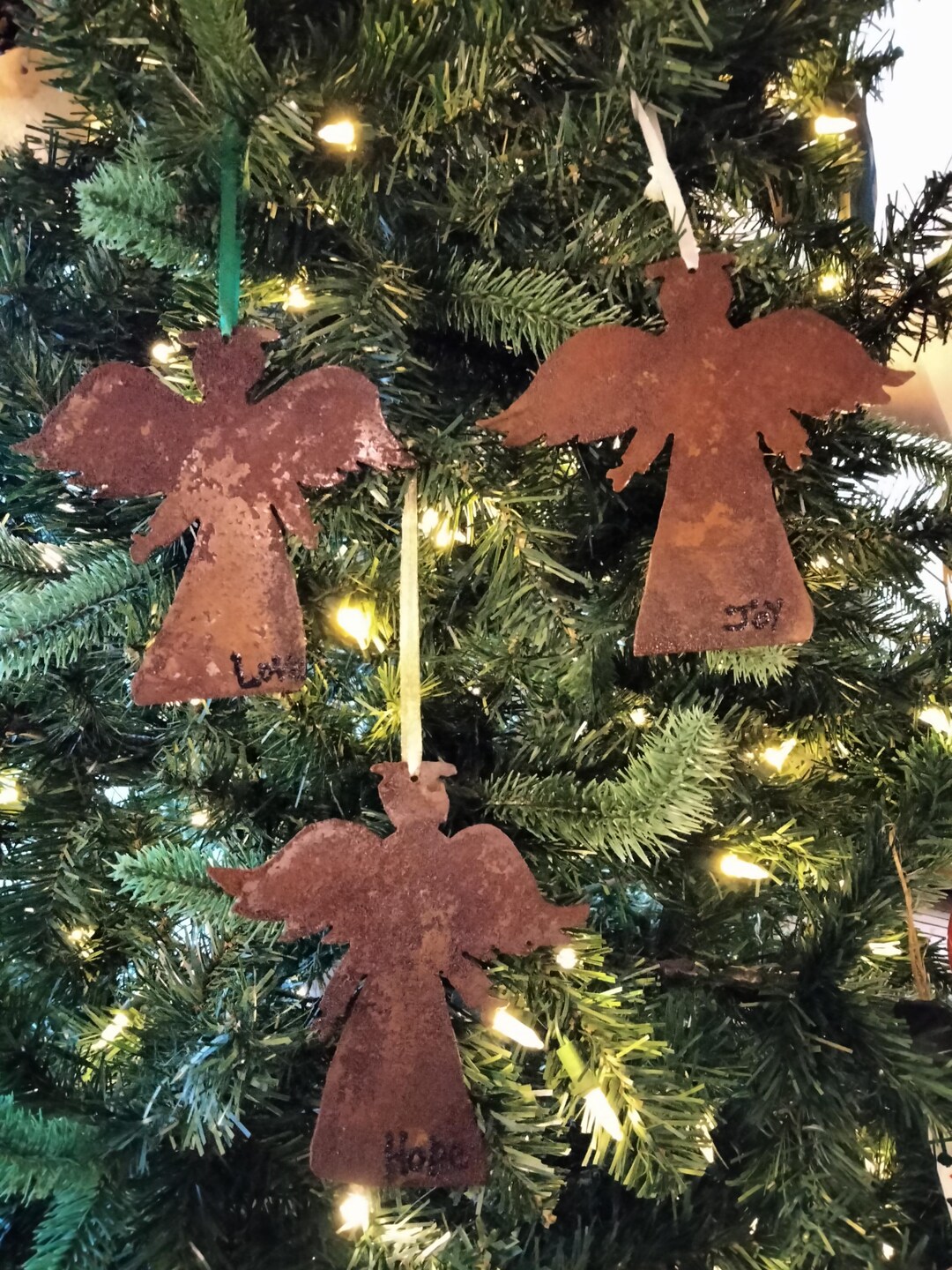 Metal Rusty Angel Ornament - Etsy
