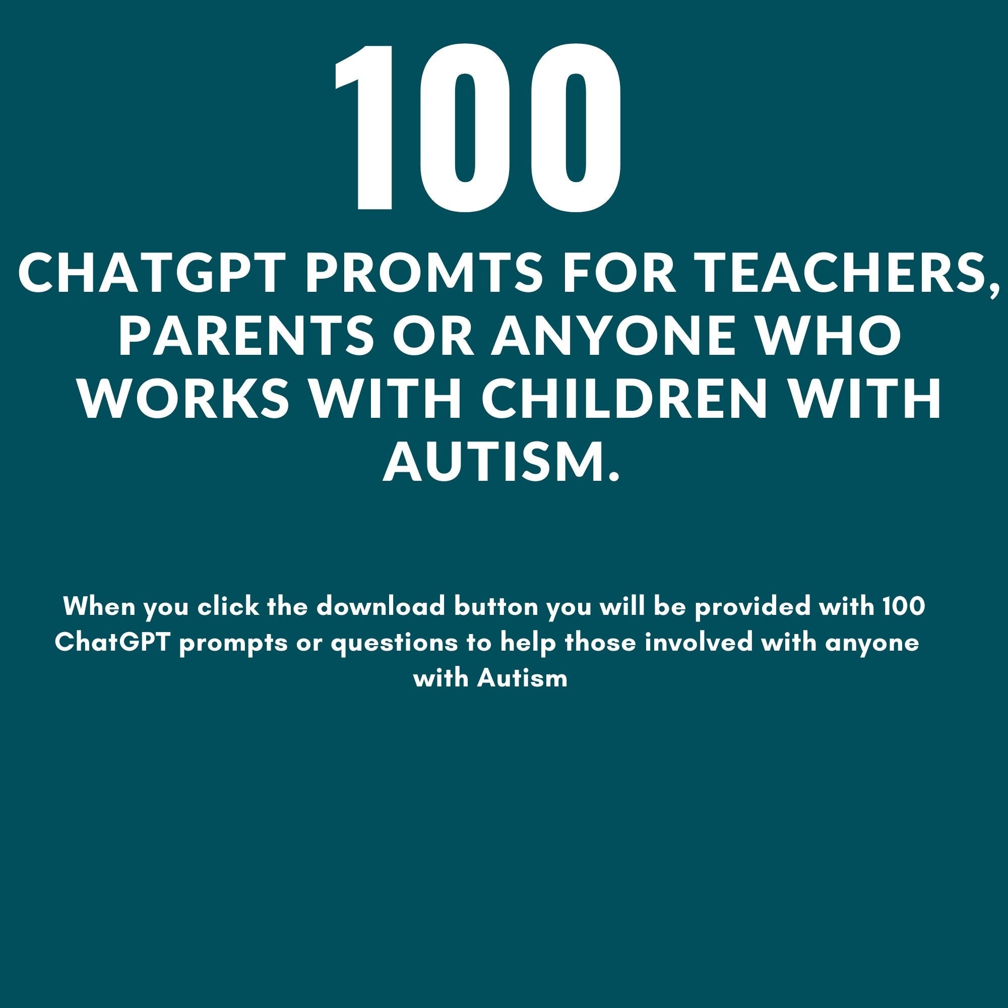 Chatgpt Autism Prompt Questions - Etsy