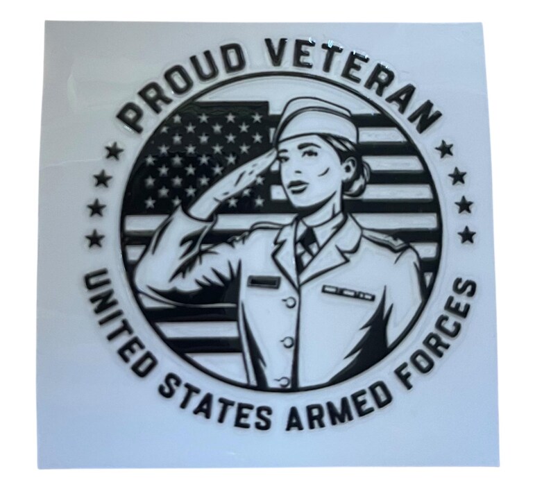 UV DTF Decal: Female Veteran Sticker - Celebrating Her Strength and ...