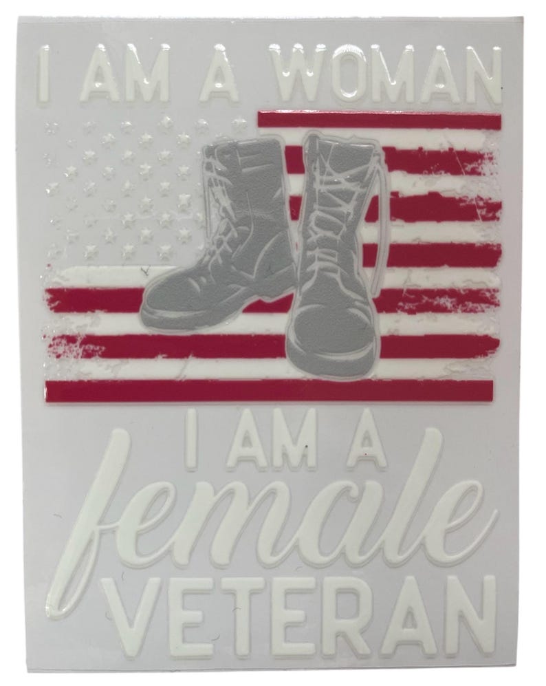 UV DTF Decal: Female Veteran Sticker - Celebrating Her Strength and ...