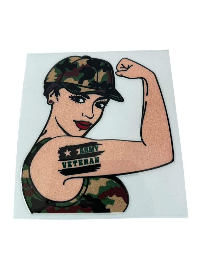 UV DTF Decal: Female Veteran Sticker - Celebrating Her Strength and ...