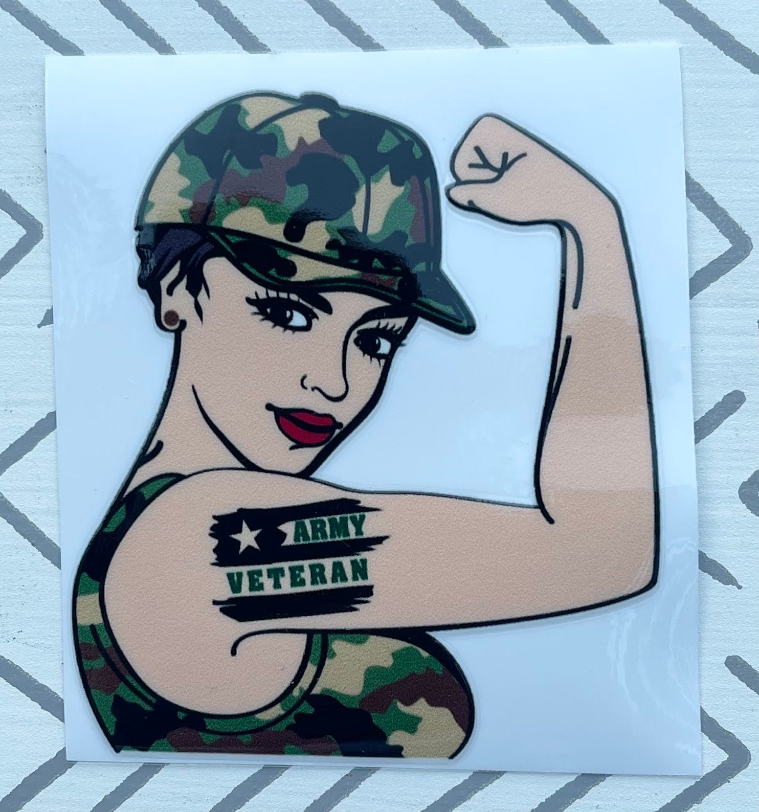 Female Veteran Sticker Celebrating Her Strength and Service - Etsy