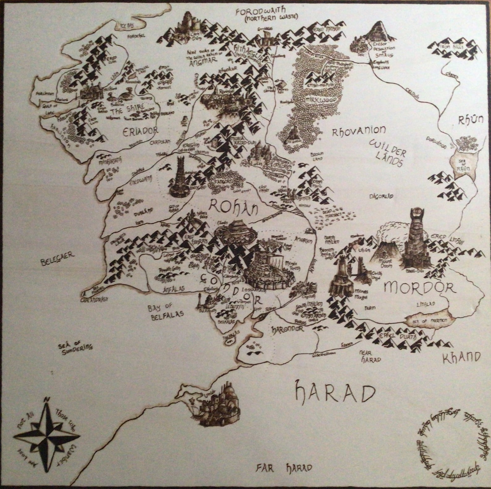 Map of Middle Earth - Etsy
