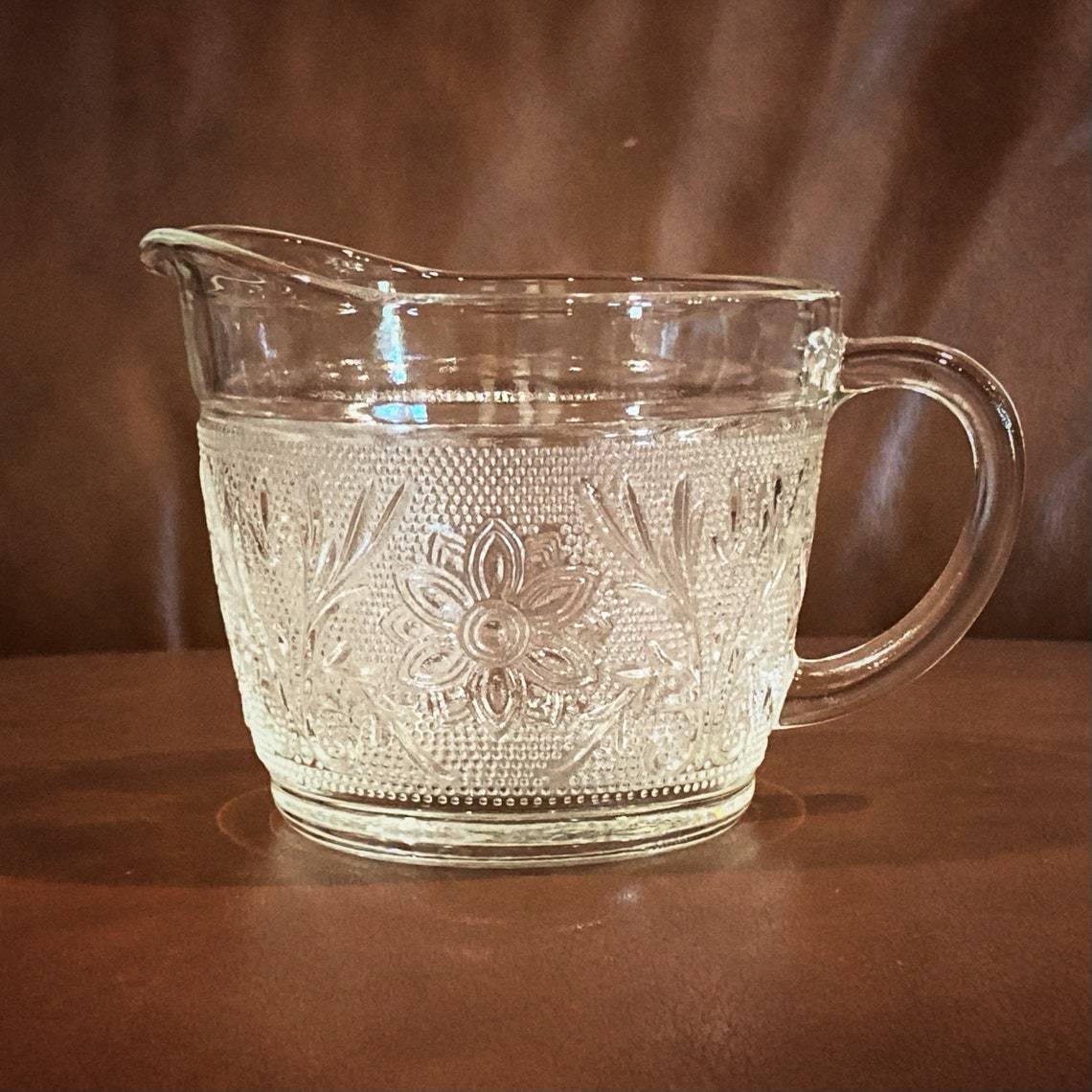 Vintage Anchor Hocking Sandwich Pattern Glass Creamer - Etsy
