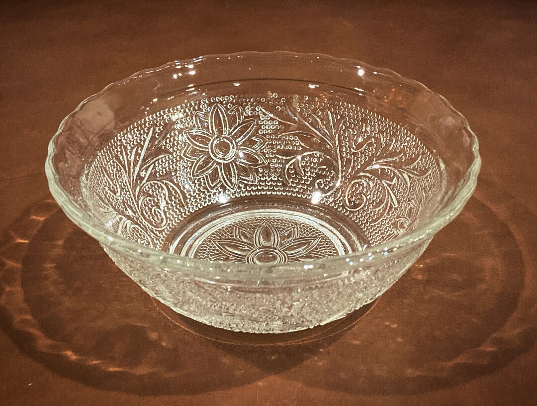 Vintage Anchor Hocking Sandwich Pattern Glass Bowls - Etsy