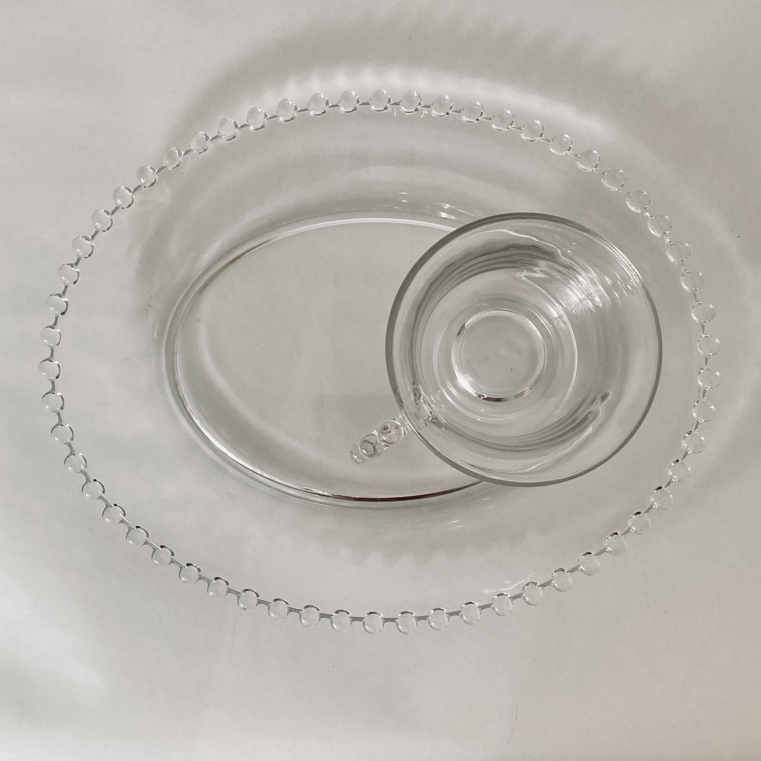 Vintage Imperial Candlewick Footed Cup and Oval Plate Snack - Etsy