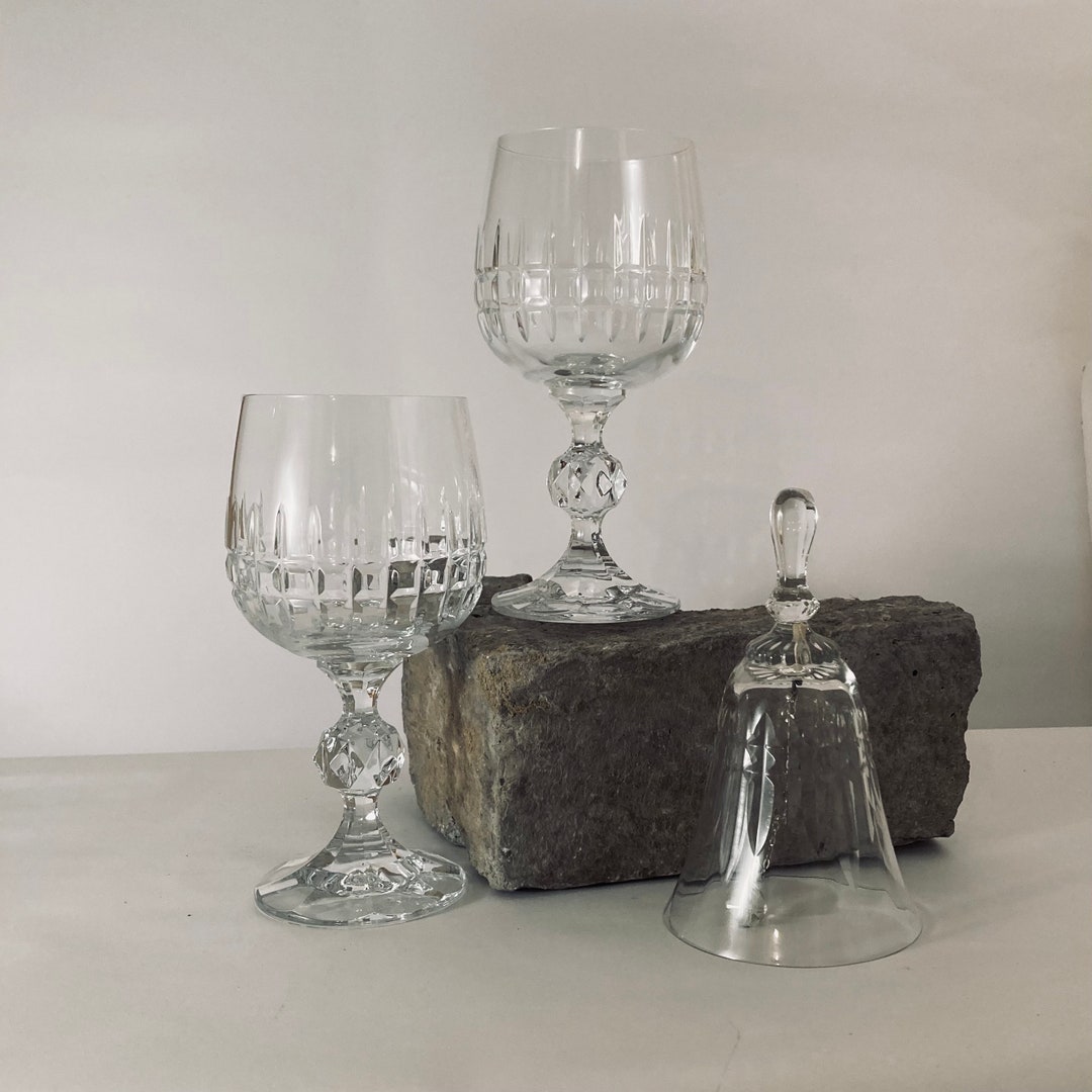 Vintage Crystal Wine Glasses and Bell - "belfast" by Bohemia Crystal ...