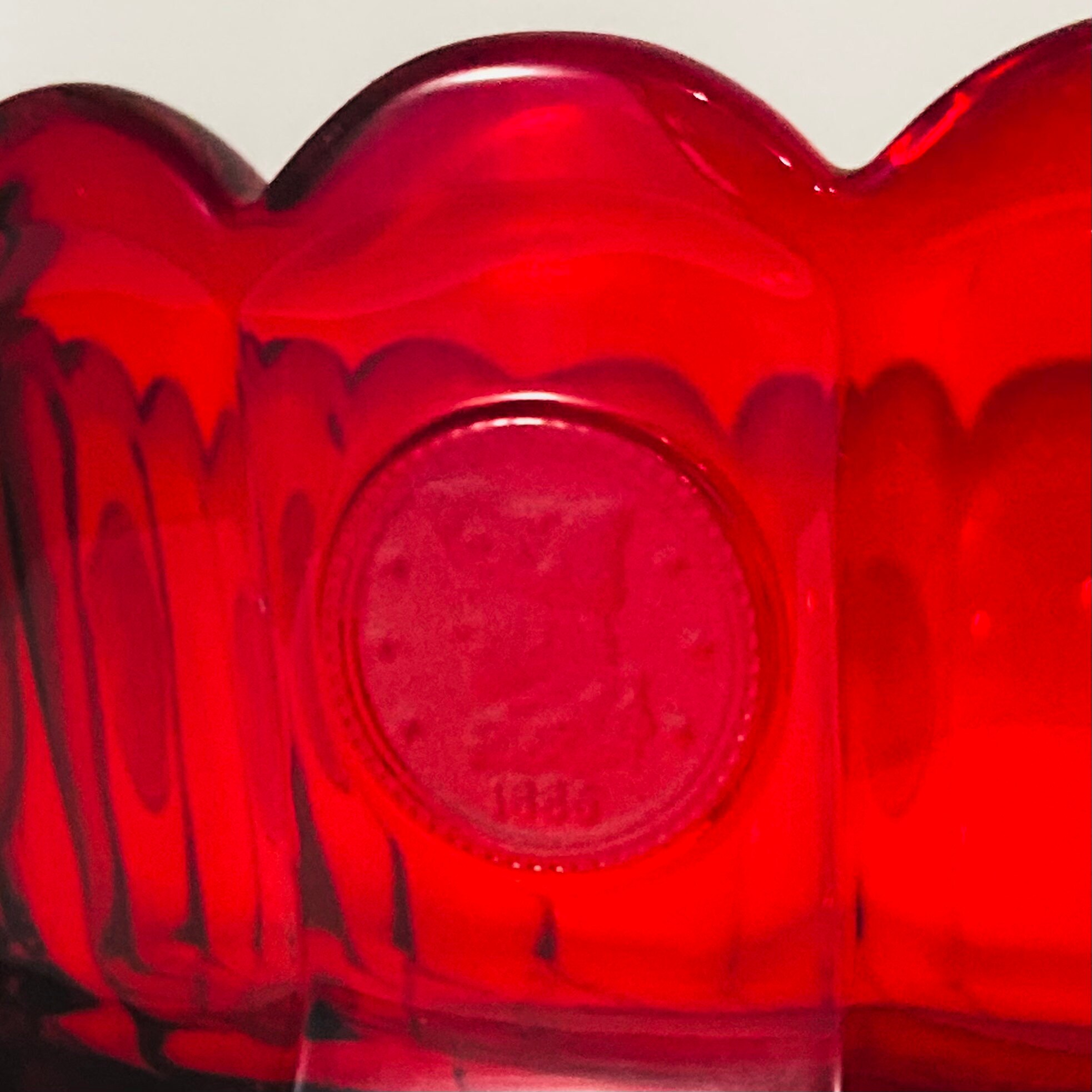 Vintage Fostoria Ruby Coin Glass Bowl - Etsy