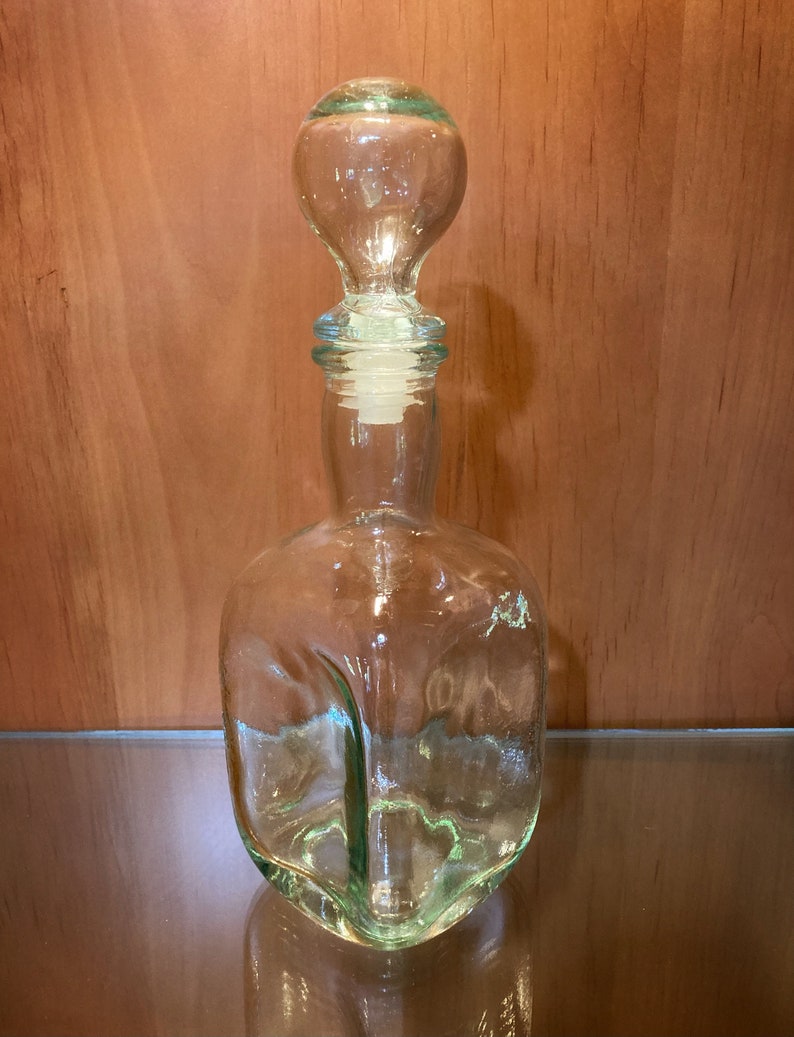 Vintage Recycled Glass Block Decanter - Etsy