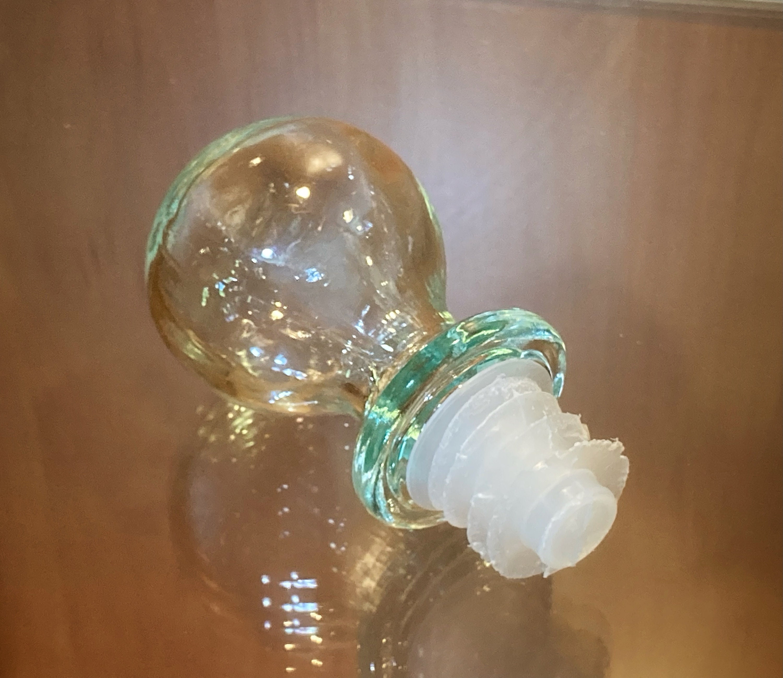 Vintage Recycled Glass Block Decanter - Etsy